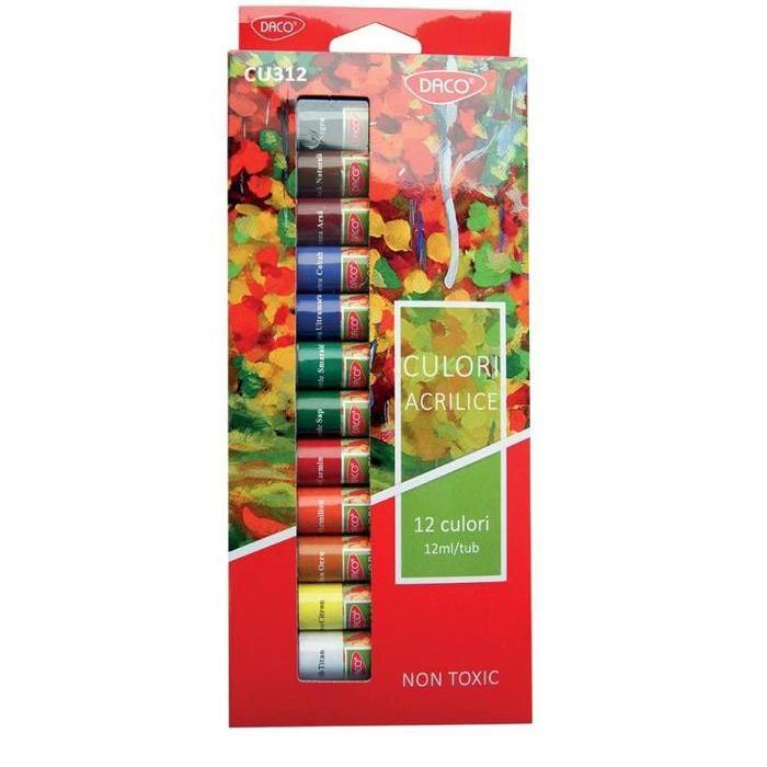 Acuarele Acrilice 12 Culori Daco - Simplisio.ro